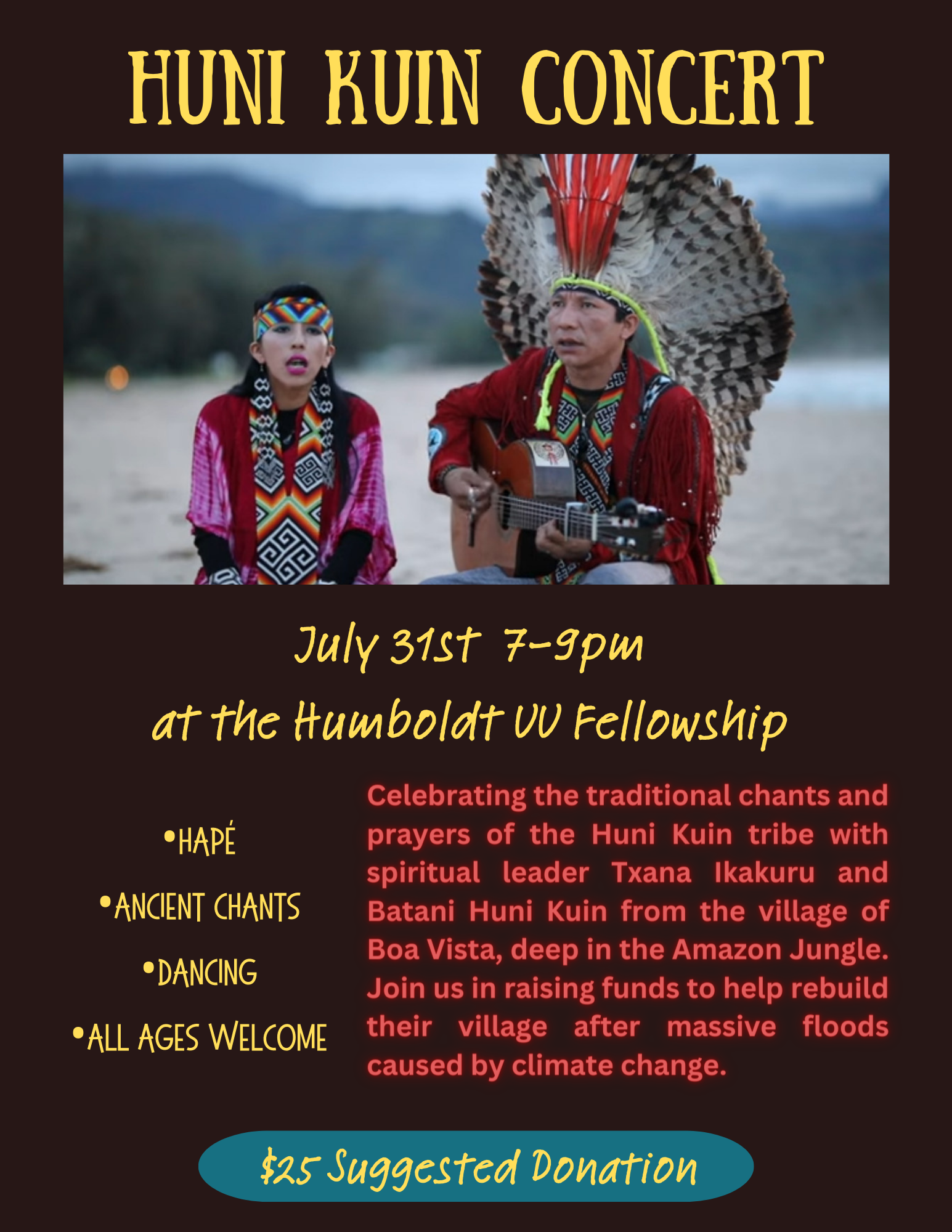 Huni Kuin Benefit – Humboldt Unitarian Universalist Fellowship